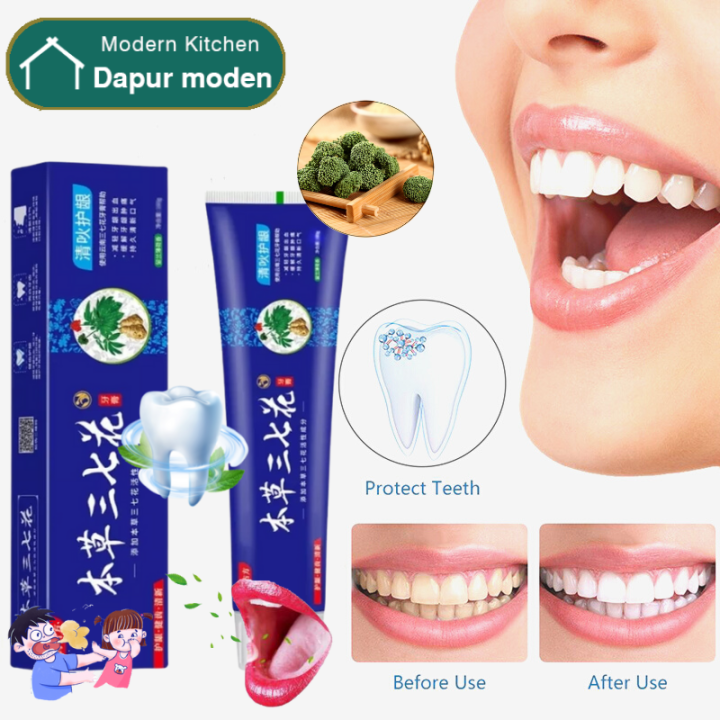 Genuine herbal Panax notoginseng toothpaste, mint fragrance, whitening ...