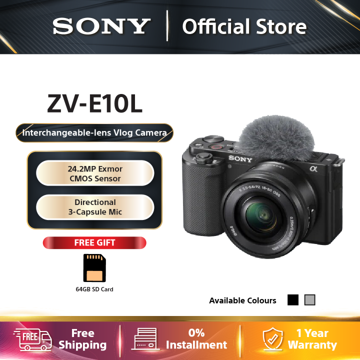 Sony ZV-E10 Interchangeable-Lens Digital Camera + 16-50mm Power Zoom Lens | ZV-E10L | Free Gift ...