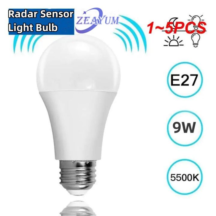 【BUY 1 TAKE 1】Radar Sensor Light Bulb 9W Motion Sensor Light Bulb E27 ...