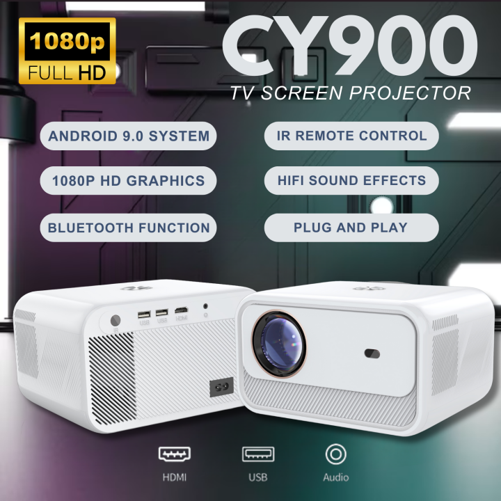 TECHZONE CY900 TV Screen Projector 1080P HD Graphics | Lazada PH
