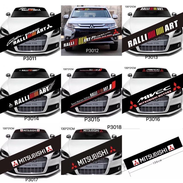Car Mitsubishi Ralli art Universal Windshield sticker P3011~P3018 ...