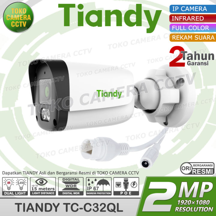 IP CAMERA 2MP TIANDY TC-C32QL IP KAMERA CCTV POE COLORVU AUDIO | Lazada ...