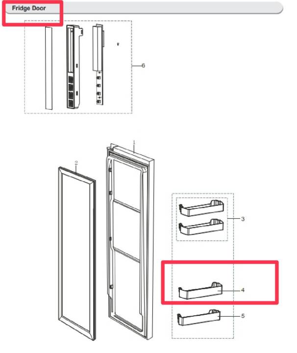 อะไหล่แท้/ชั้นวางข้างประตูธรรมดาซัมซุง/DA63-06283A/DA63-06283B/SAMSUNG ...