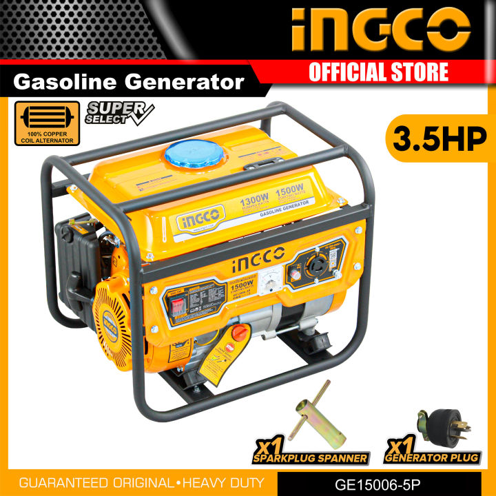 Ingco Gasoline Generator Backup Power 4-Stroke Engine GE15005-5P ...