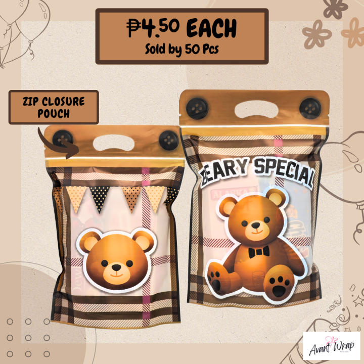 (50 PCS) PP1017 Teddy Bear Boho Loot Bag Chips Bag Chipsbag Ziplock ...