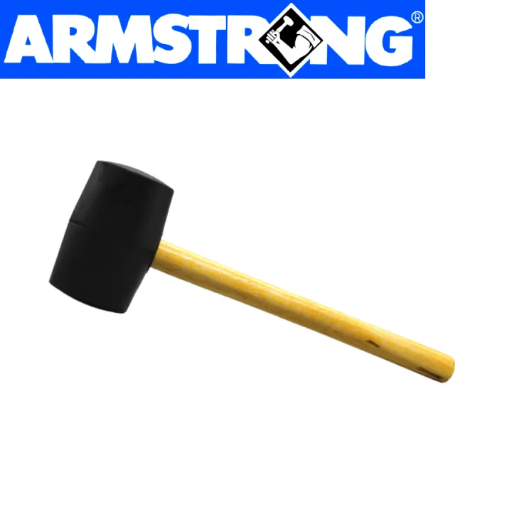 Black Non-elastic Rubber Hammer Tile Hammer with Round Head and Wooden ...