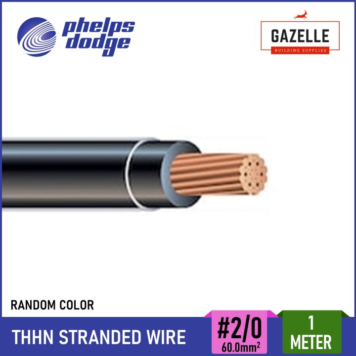 Phelps Dodge THHN / THWN-2 Stranded Wire Gauge #2/0 60mm2 (Per Meter) Copper Lead Free | Lazada PH