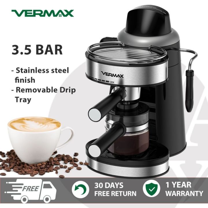 Vermax Espresso machine 3.5bar pressure espresso coffee maker milk ...