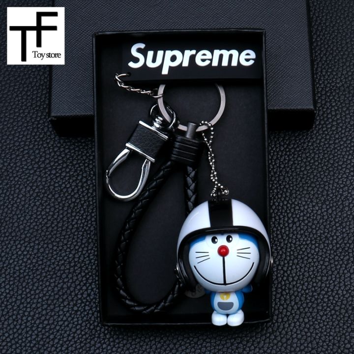 (In Stock) Cute Helmet Doraemon Keychain Bell Key School Bag Ornament ...