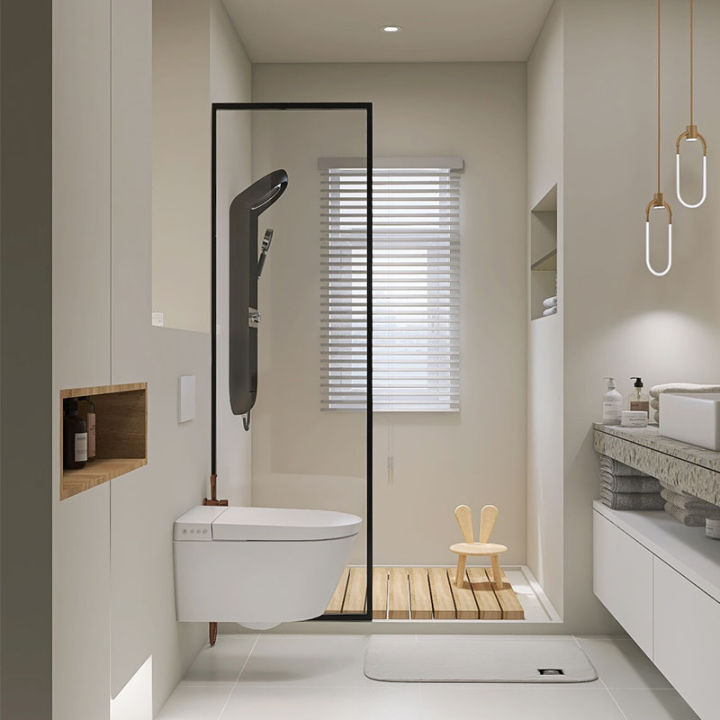 Shower room is extremely narrow, glass partition bathroom, bathroom ...