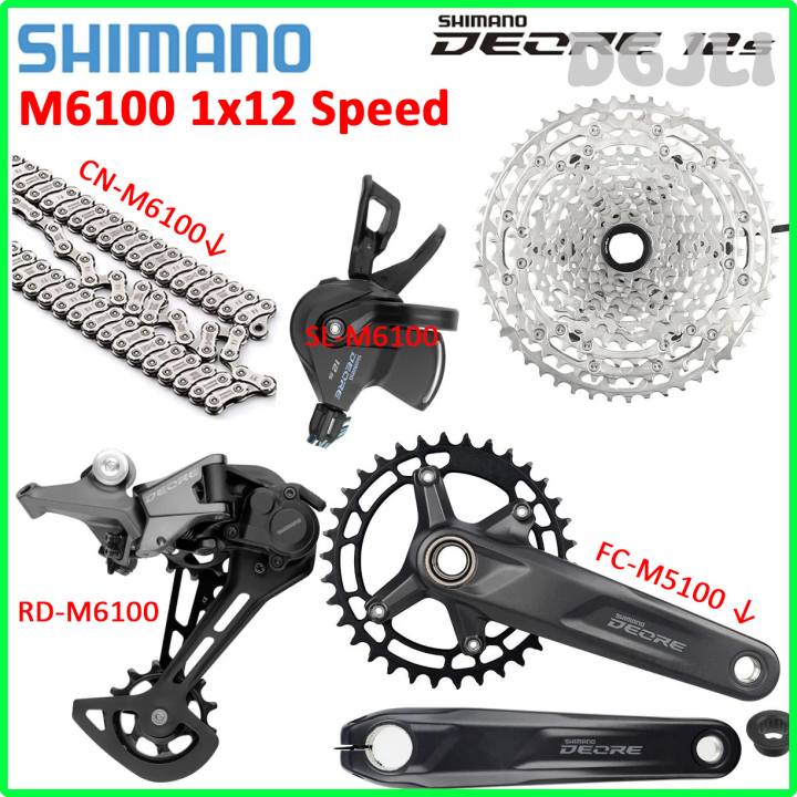 DGJLI Shimano Deore M6100 12 Speed Groupset MTB 12V Gear Set 12S Derailleur Shifter M5100 ...