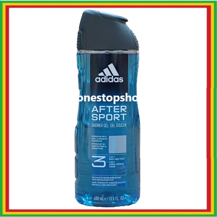 Adidas Men 3in1 Shower Gel After Sport Hydrating with Cool Aromatic ...
