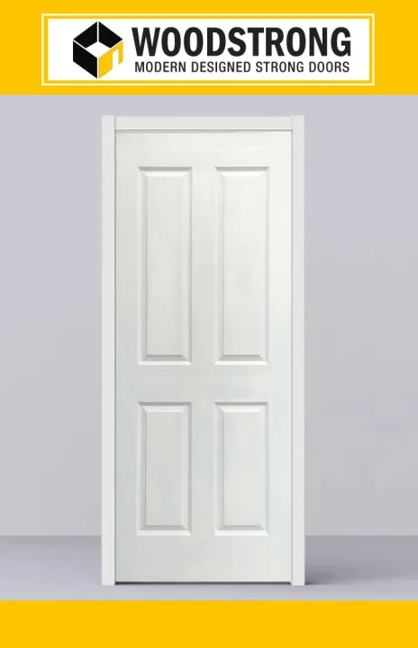 High Density Fibre HDF Moulded Door 4-Panel Square Design 80cm x 210cm ...