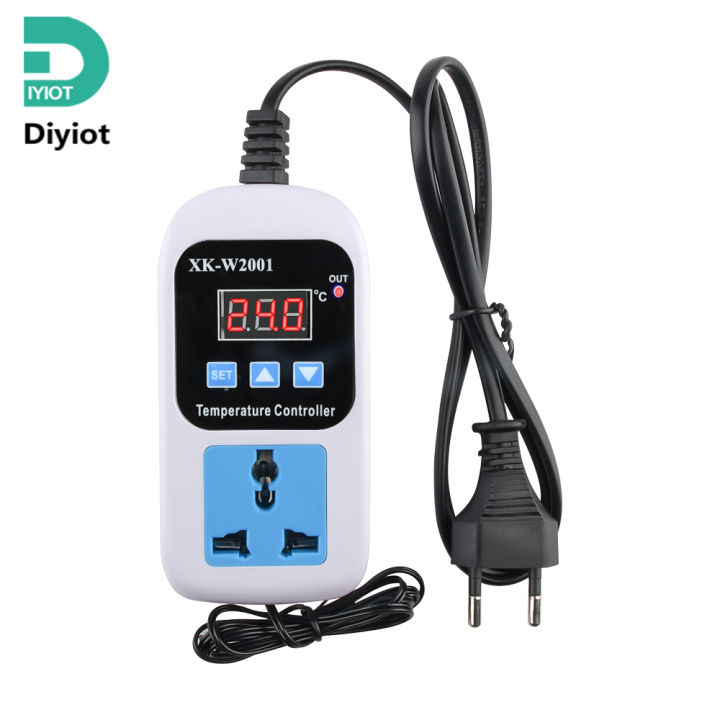 ตัวควบคุมอุณหภูมิไมโครคอมพิวเตอร์ดิจิตอล XK-W2001จอแสดงผลสีแดงปลั๊ก ...