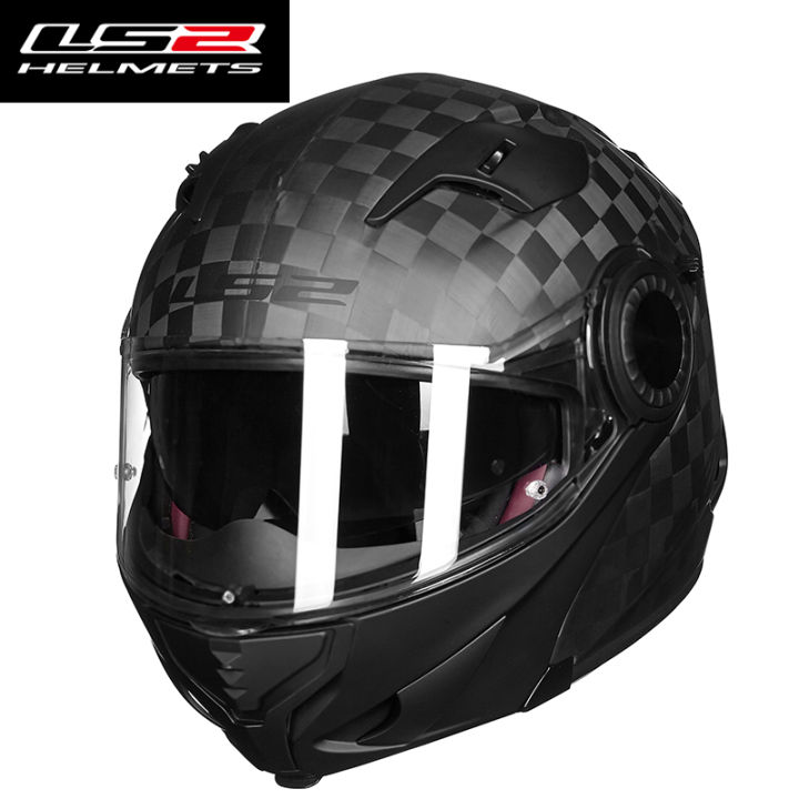 LS2 motorcycle helmet carbon fiber double lens helmet anti-fog ... LS2 motorcycle helmet carbon fiber double lens helmet anti-fog ...