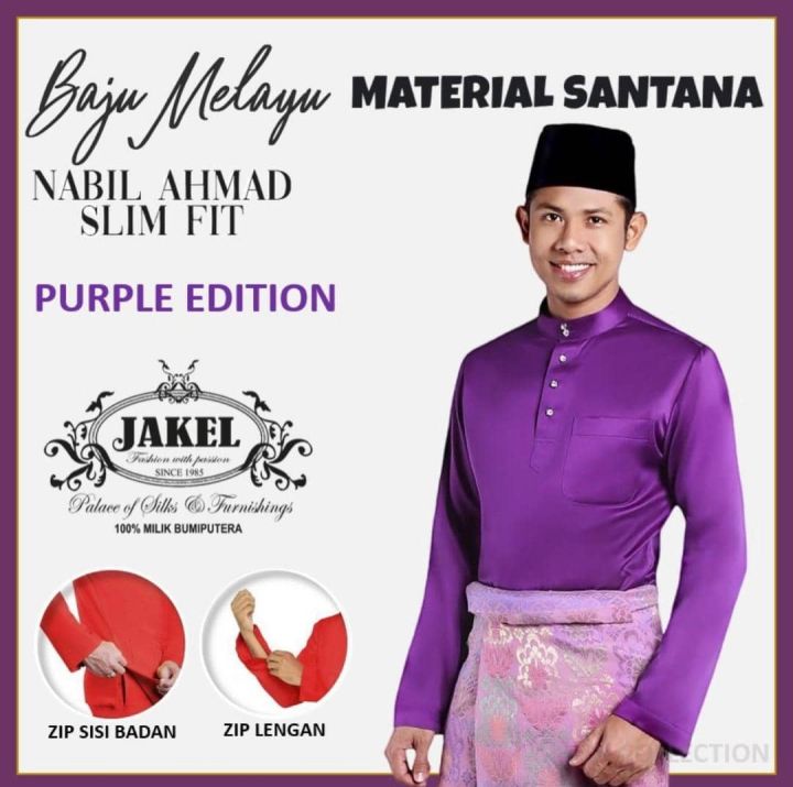 [PURPLE SET] Baju Melayu Nabil Ahmad 2022 SANTANA by JAKEL Baju Melayu ...