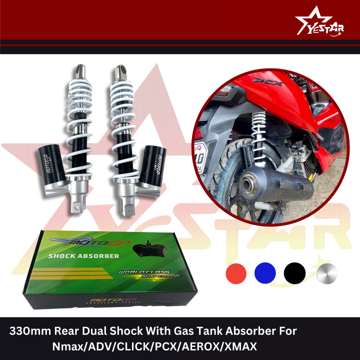 Yestar PH Rear Dual Shock 330mm w/ Gas Tank Absorber For Nmax/ADV/CLICK/PCX/AEROX/XMAX #3845330 ...