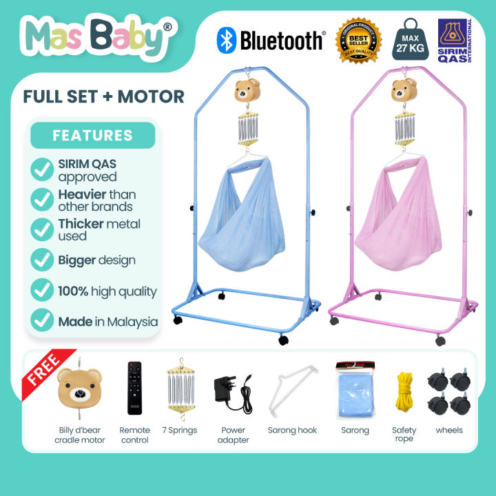 Mas Baby XL Size Spring Cot Full Set Cradle Stand Buaian Bayi Sama ...