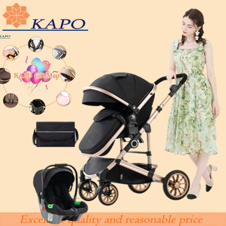 【FREE SHIPPING】KAPO 2-Way 3-in-1 Foldable Baby Stroller Car Seat with 8 gifts 6 Month Warranty ...