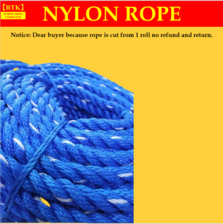 RTK Nylon Rope 10 Meters 10mm/12mm/14mm/16mm/18mm/20mm | Lazada PH