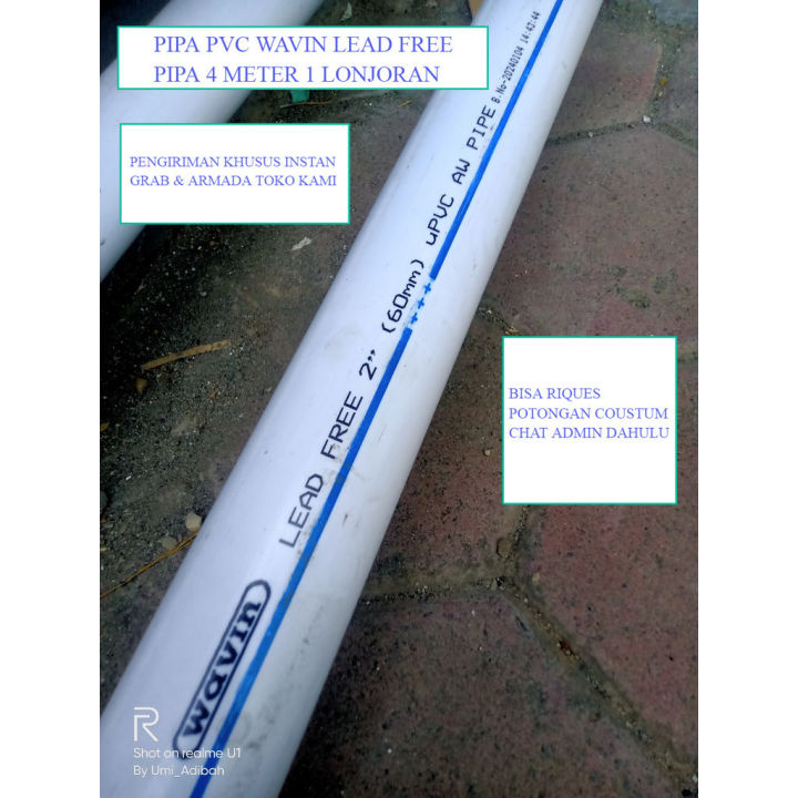 Pipa PVC WAVIN LEAD FREE 2" Inch AW Panjang per 4 Meter 1 lonjoran Pipa ...