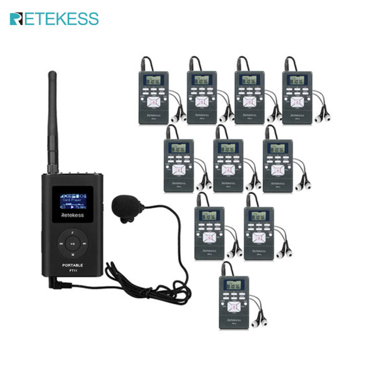 Retekess 1 FM Transmitter FT11+10 FM Radio Receiver PR13 Wireless Voice ...