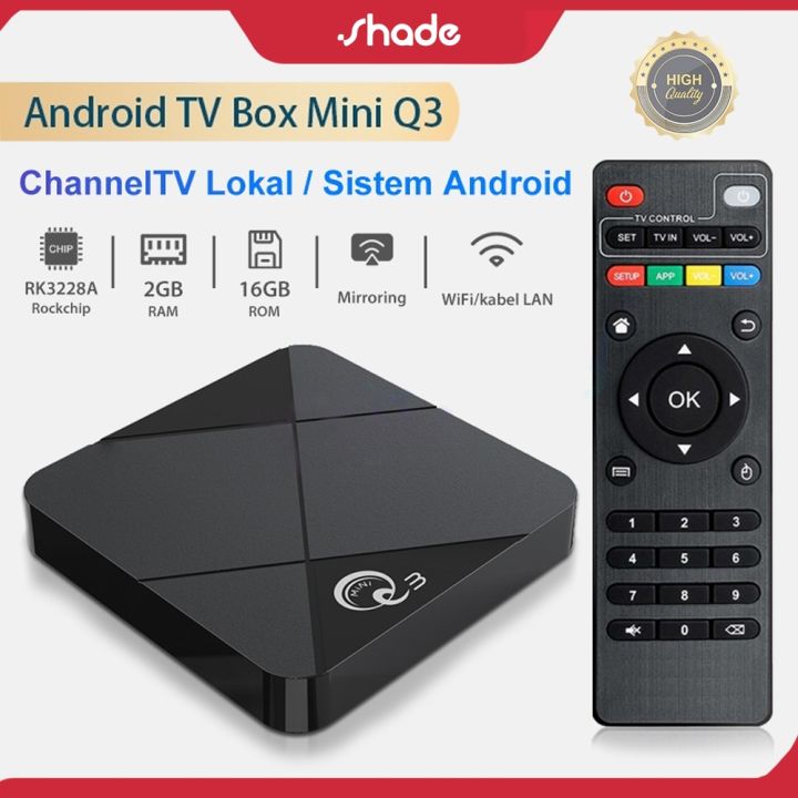 SHADE Android Tv Box MiniQ3 Ram 2gb Rom 16gb Android 9 Wifi 2.4G 4K ...