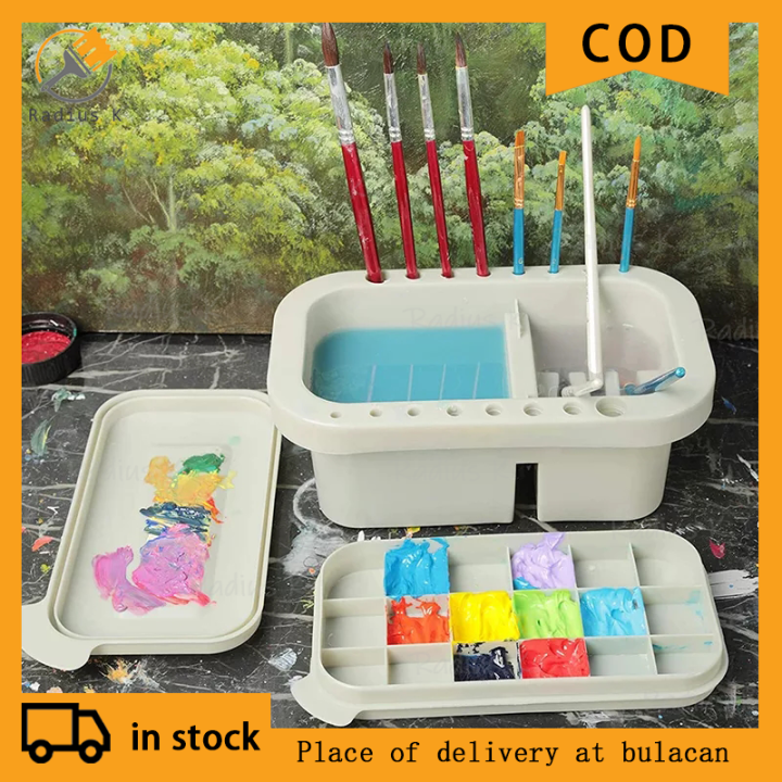Radius K Paint Brush Washer 18-Well Palette And 16 Brush Holders Of ...