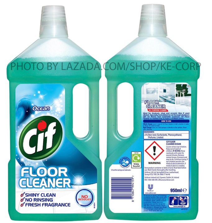 CIF Floor Cleaner No Rinse No Residue Ocean Scent 950ml | Lazada PH