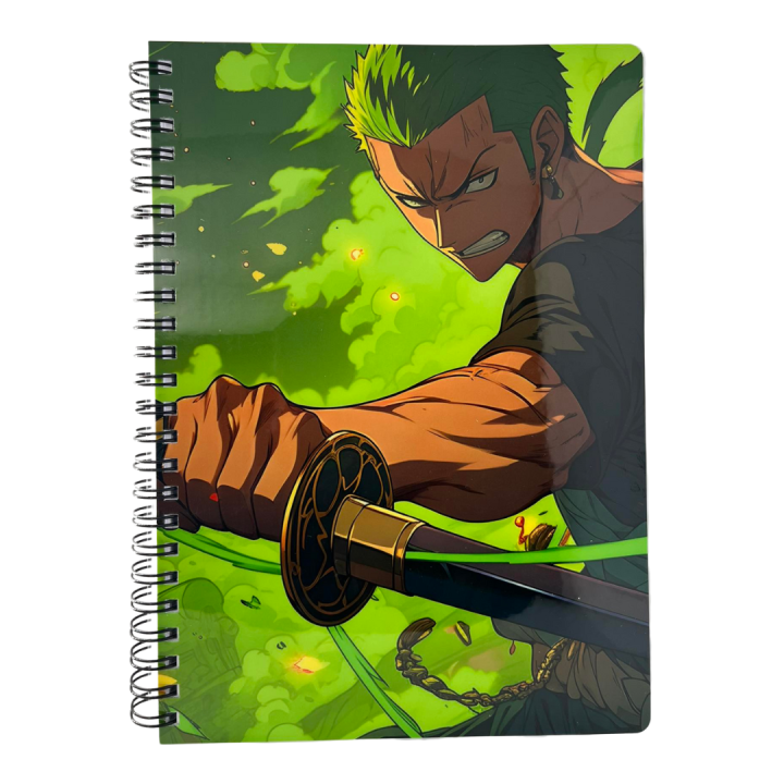 Laminated Cover Notebook for High School - Zoro One Piece A5 Premium ...
