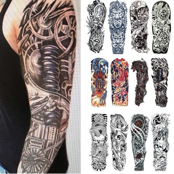 Waterproof Large Temporary Tattoos Stickers Fake Paste Leg Full Arm ...
