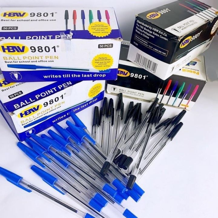 50PCS/box HBW9801 ballpen school supplies office supplies ballpen gel pen SHP | Lazada PH