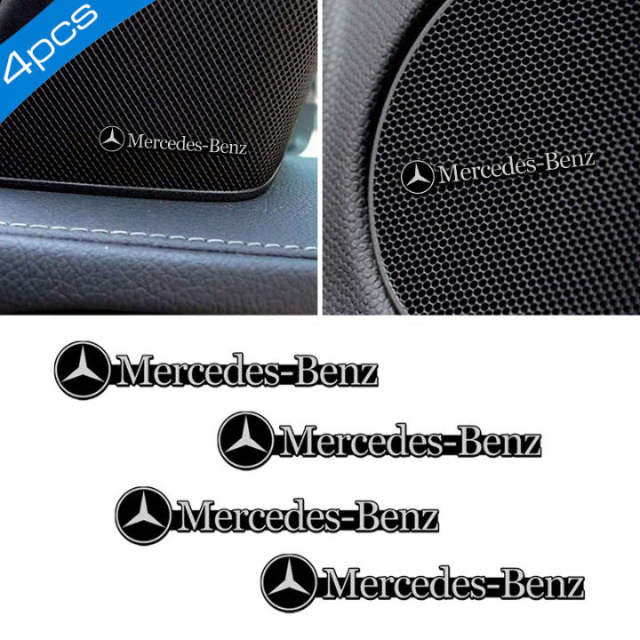 4pcs Aluminum Car Music Player Sticker Emblem For Mercedes Benz W203 ...
