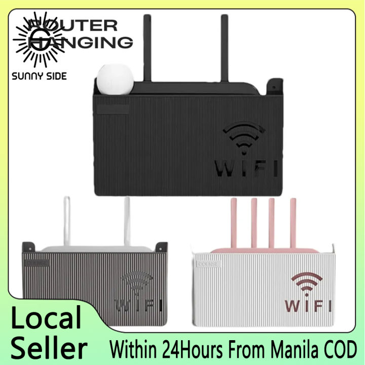 WiFi Router Holder Wall Mount No Drill Wifi Box Organizer Wifi Rack ...