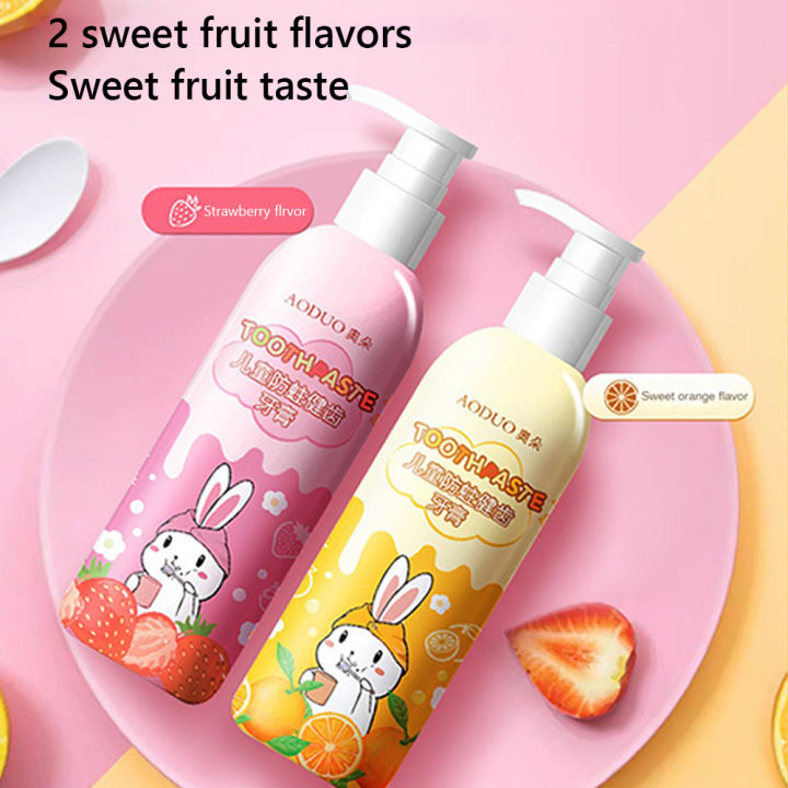 Tattielove AODUO Childrens Toothpaste Fruit Flavors Strawberry Orange ...
