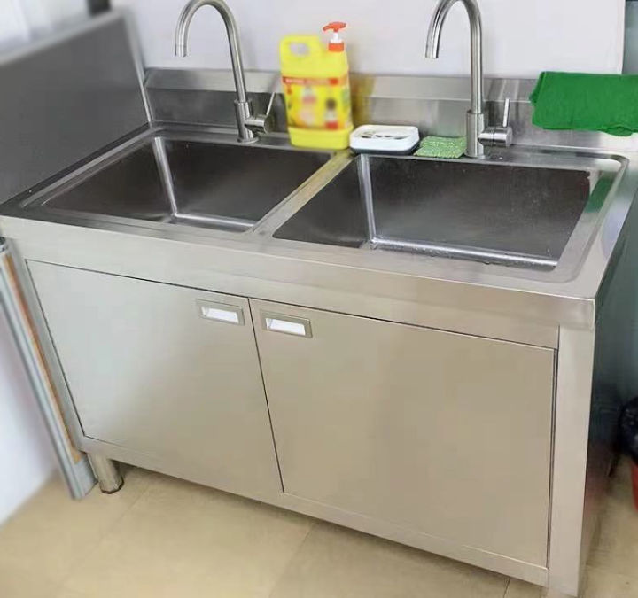 Pool integrated cabinet kitchen sink single slot movable sink supplies ...