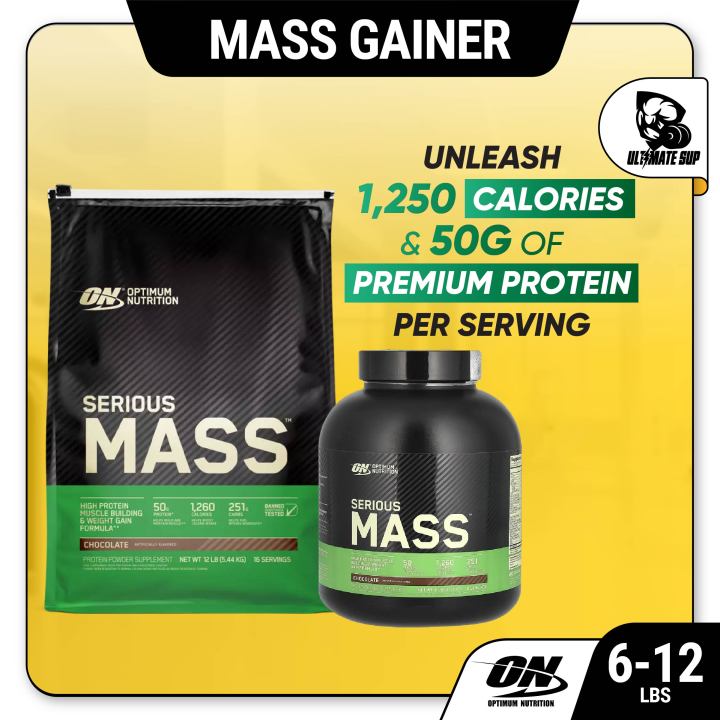 Optimum Nutrition Serious Mass Gainer, 6/12lbs, 1250 kcal | Lazada ...