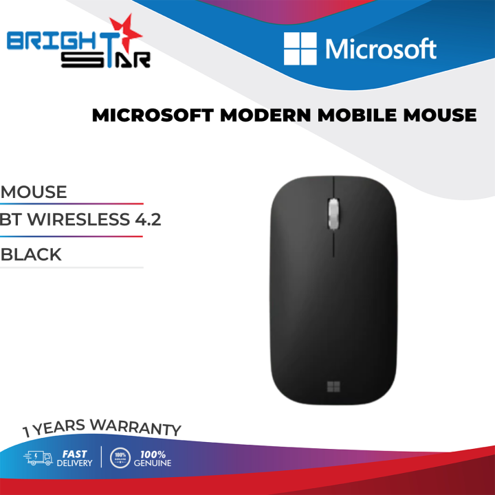 MICROSOFT MODERN MOBILE MOUSE / BT WIRESLESS 4.2 / BLACK / 1Y | Lazada