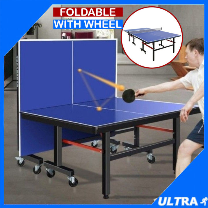 Foldable Ping Pong Table Tennis With Wheel Wheels Net Solo Duo Training ...
