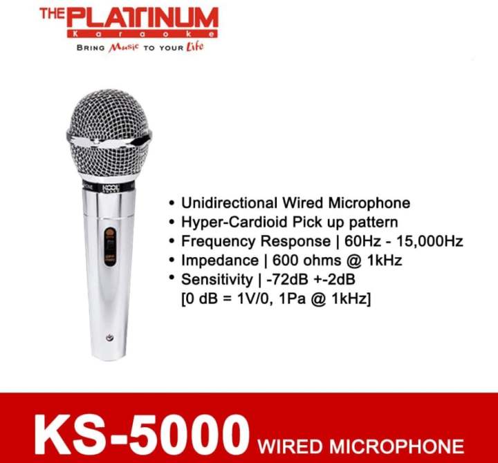 PLATINUM KS-5000 KOOL SOUND DYNAMIC WIRED MICROPHONE | Lazada PH