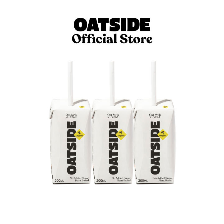 OATSIDE Barista Blend Original Oat Milk 200ml x 3 - Dairy Free, Creamy, Zero Added Sugar | Lazada