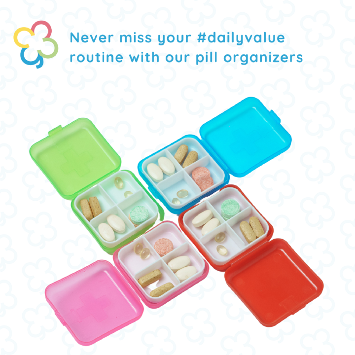 Portable 4 Slots Medicine Box / Pill Organizer | Lazada PH