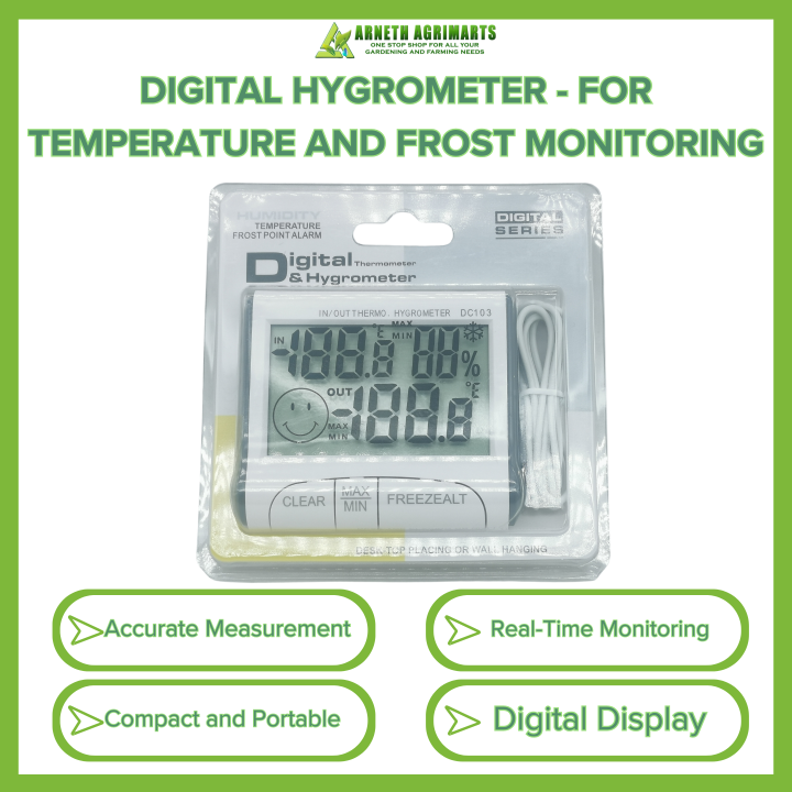 DIGITAL HYGROMETER - FOR TEMPERATURE AND FROST MONITORING | Lazada PH