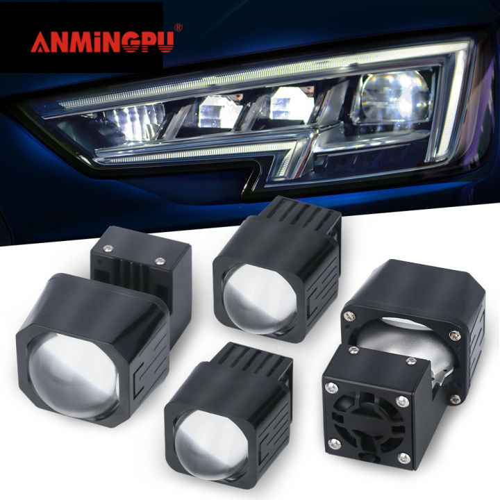 ANMINGPU 1.5 inch Bi led projector lens High Low Beam Devil Eyes LED ...