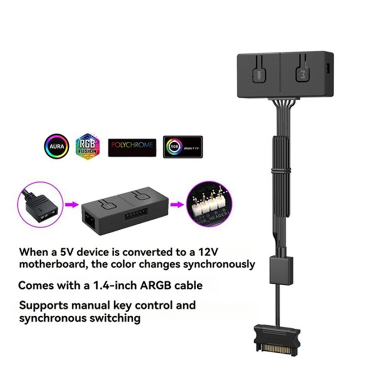5V 3Pin ARGB to 12V 4 Pin RGB Converter 5V/3pin ADD-RGB to 12V/4PIN ...