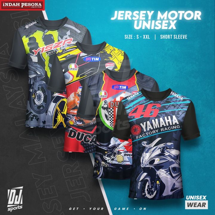 𝐃𝐉 𝐒𝐩𝐨𝐫𝐭 Baju Jersey Motor Unisex Short Sleeve / Unisex Motor Jersey ...
