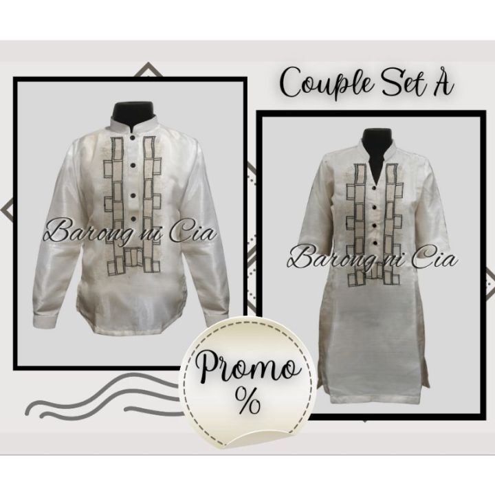 [In Stock] COUPLE BARONG (LADIES BARONG DRESS & BARONG TAGALOG) | Lazada PH