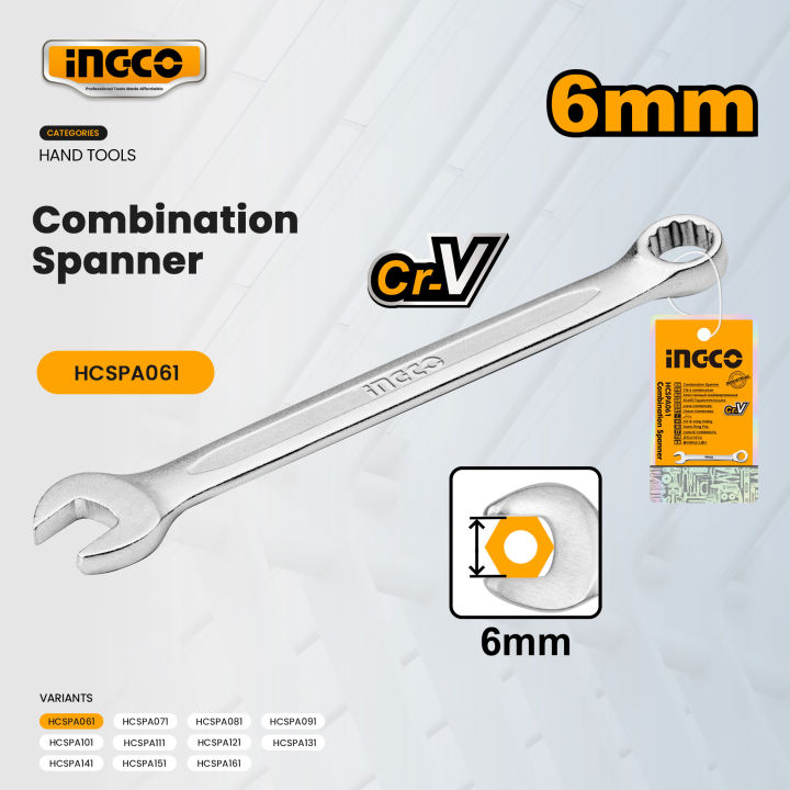 Ingco Combination Spanner CR-V Matte Finish SOLD PER PIECE IHT | Lazada PH