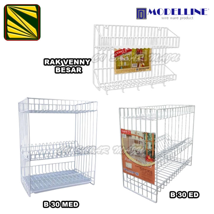 Modeline Rak Piring 3 Susun Modeline Anti Karat / Venny Besar | Lazada ...