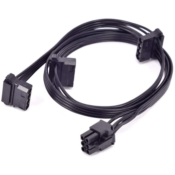 PCIe 6 Pin 1 to 3 Molex IDE Power Supply Cable Modular PSU 4 Pin ...
